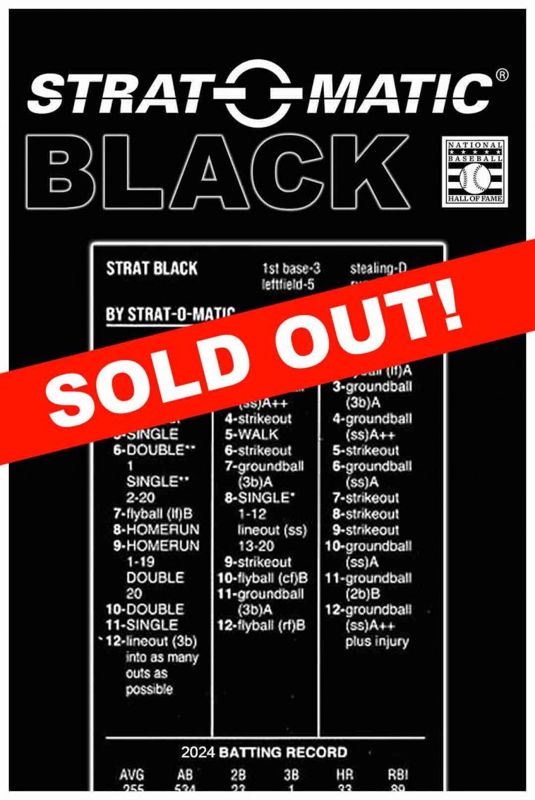 Strat-O-Matic Black: 2024 Hall Of Fame(SOLD OUT)
